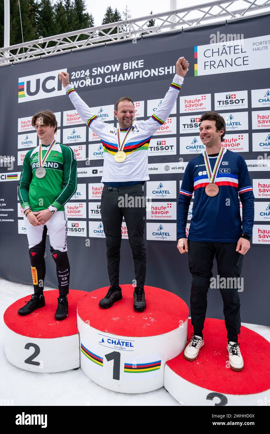 during the 2024 UCI Snow Bike World Championships on February 10, 2024 ...