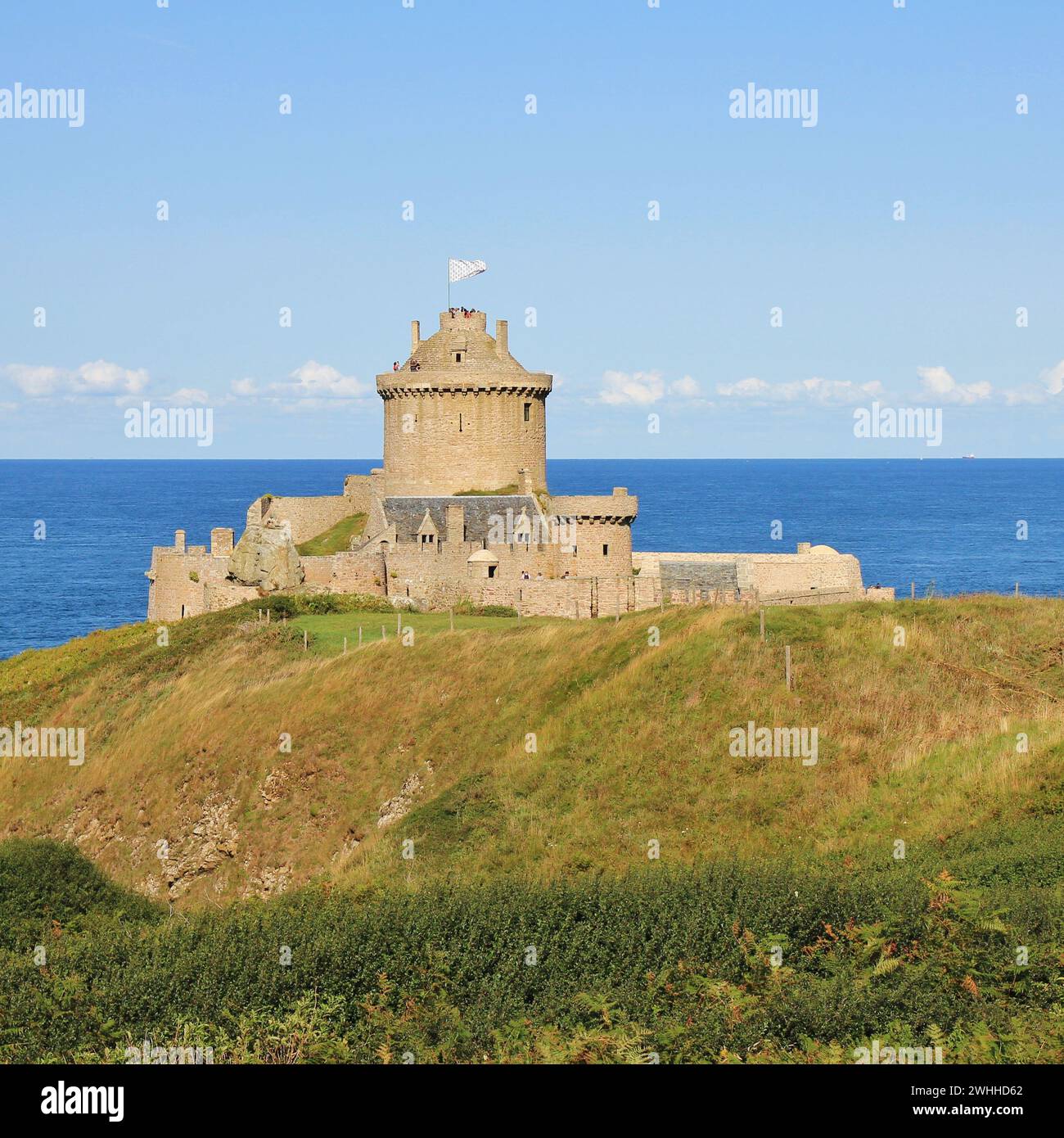 Pirate like medieval Fort La Latte, Cap Frehel, Brittany Stock Photo ...