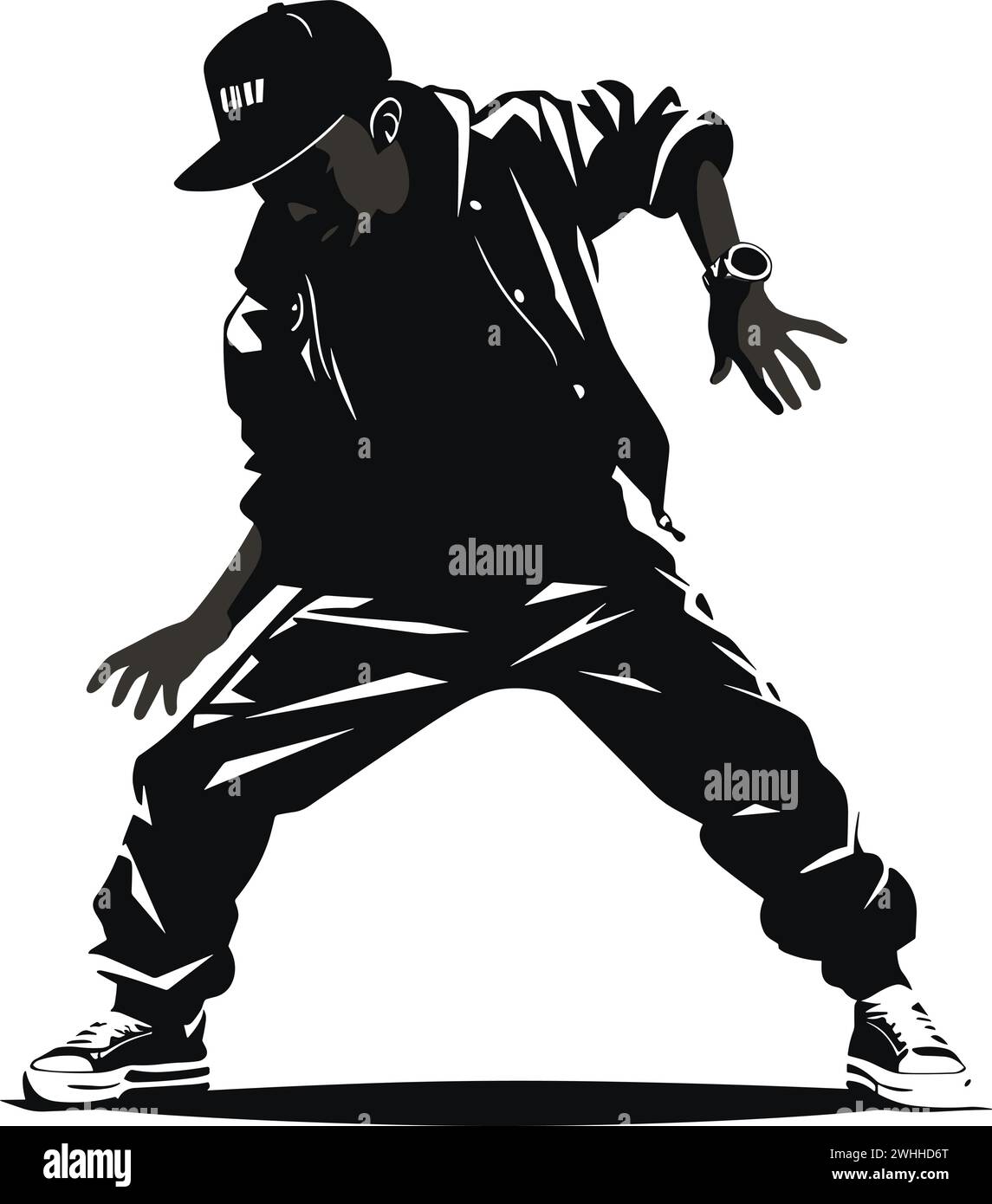 Hip-Hop Dance Battle Silhouette Vector for Urban Dance Competitions and Festivals Stock Vector ...