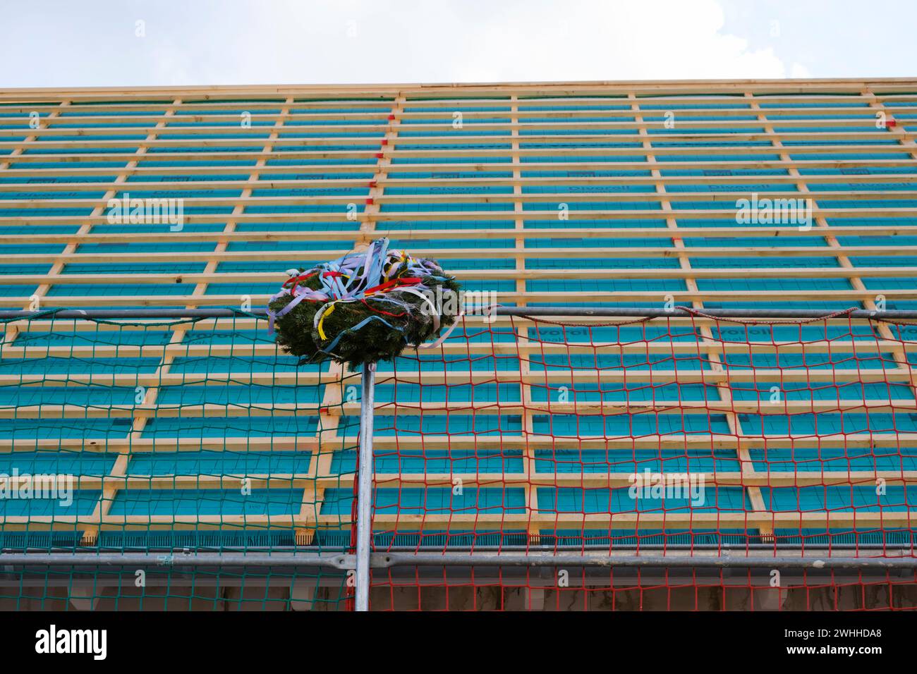 Rooftop with roof lath and a collar Stock Photo - Alamy