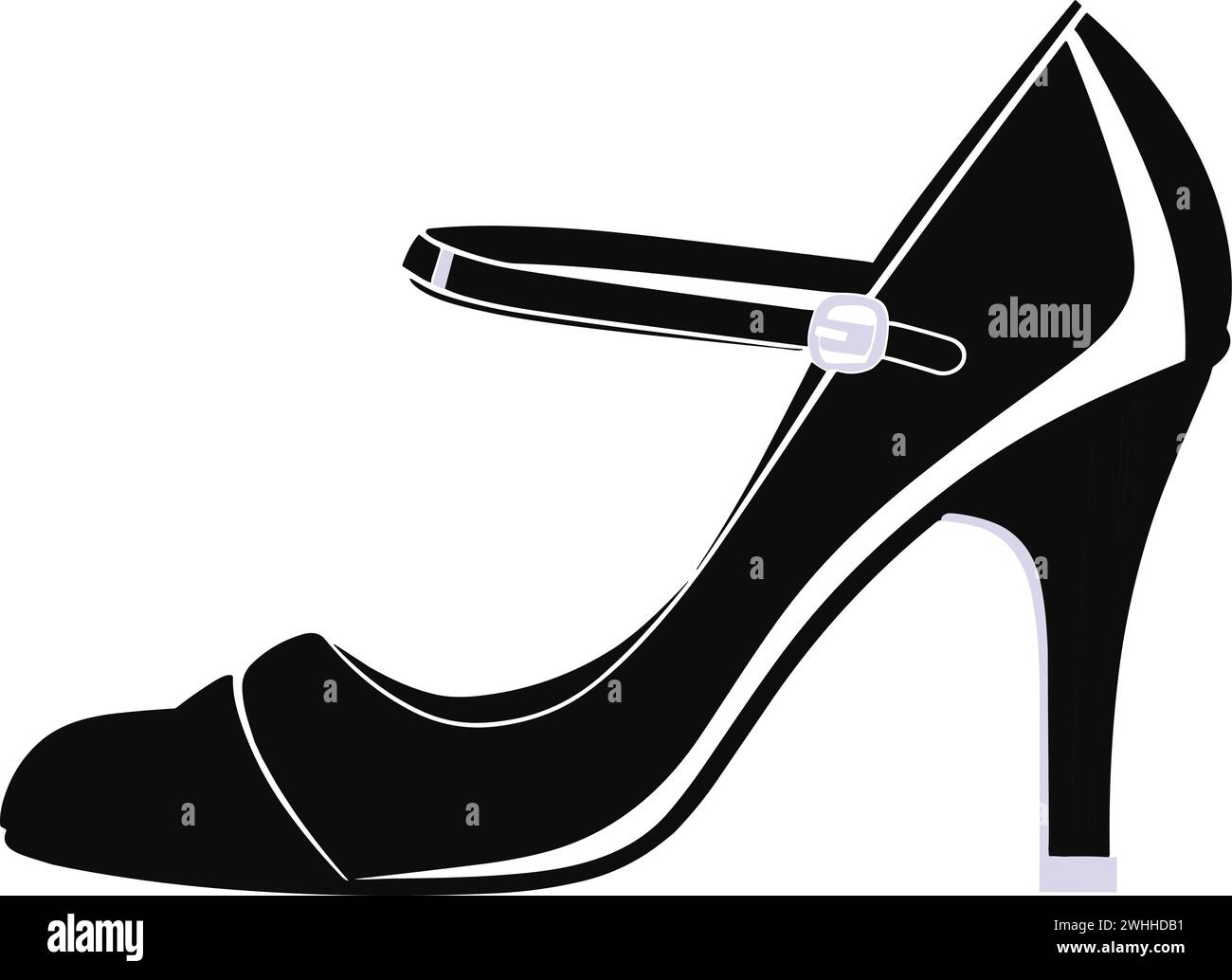 Classic Cha-Cha Dance Heel Vector for Ballroom Dance Merchandise and ...