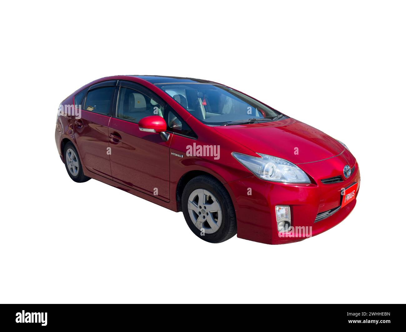 Eco-friendly Toyota prius hybrid car isolated on white background: Swat ...