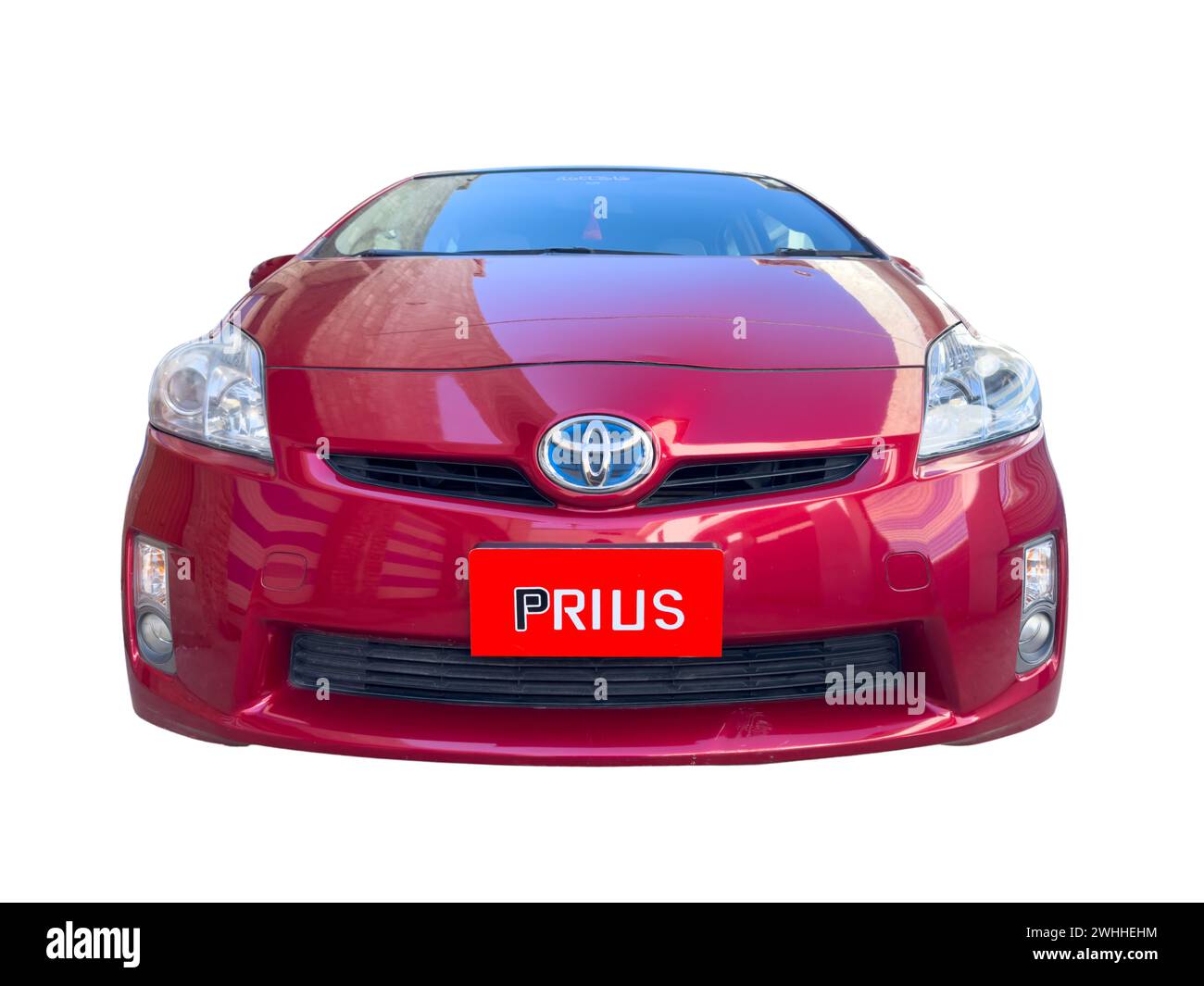 Toyota Prius hybrid sedan closeup on white isolated background: Swat ...