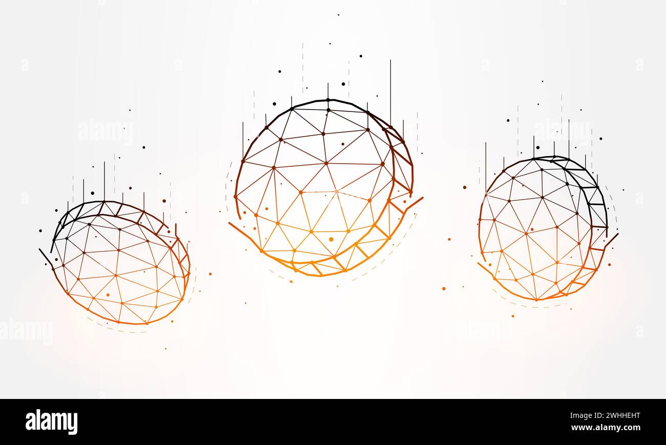 Falling coins polygonal vector illustration isolated on white ...
