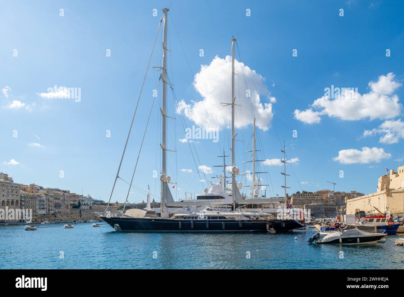 Birgu (Vittoriosa), Malta - September 14th 2022: Vessels including the ...