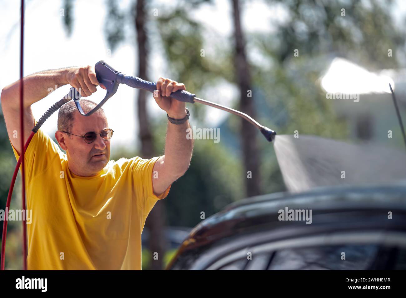 High pressure water jet car hi-res stock photography and images - Alamy