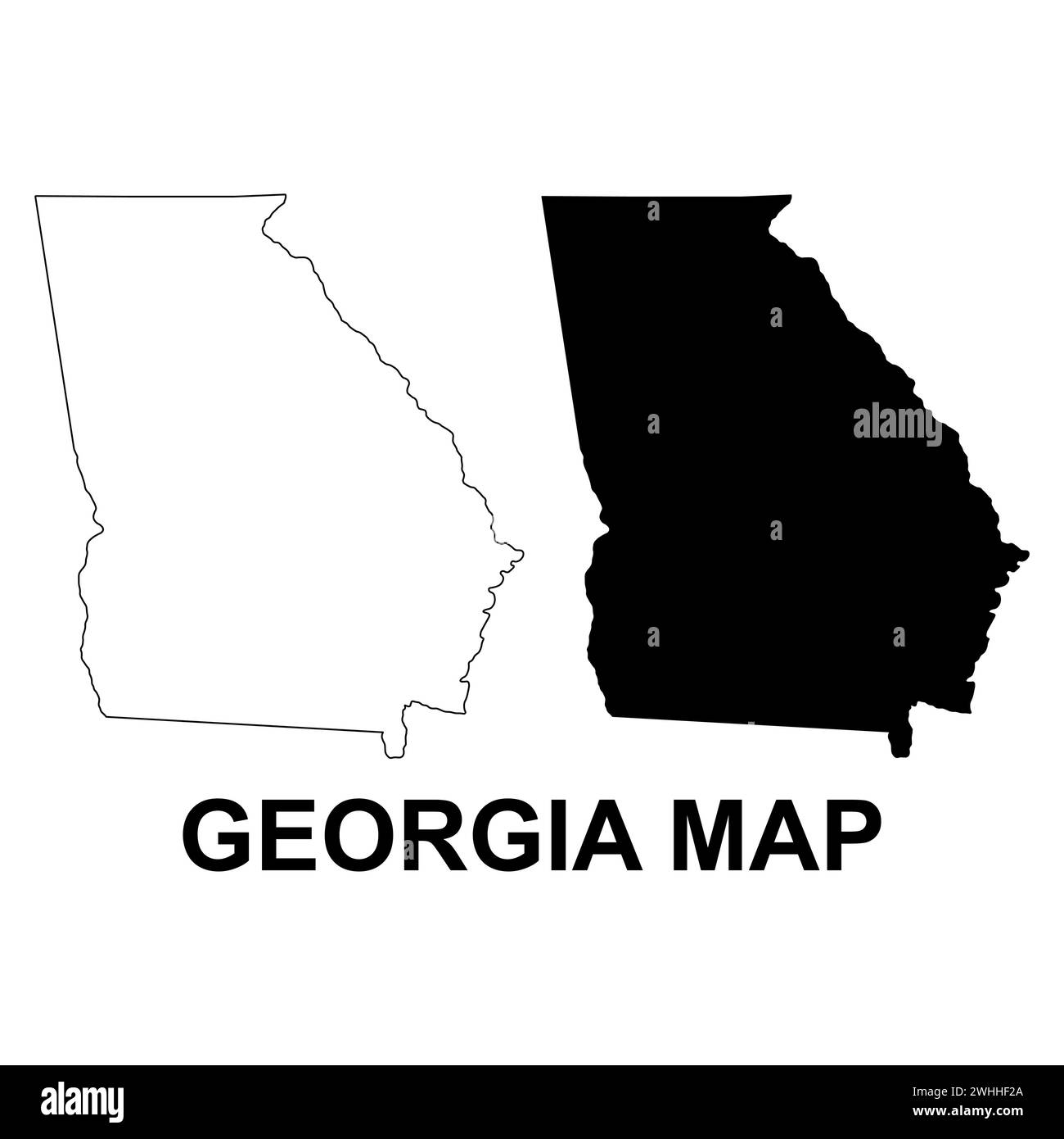 Set of Georgia map, united states of america. Flat concept icon vector ...