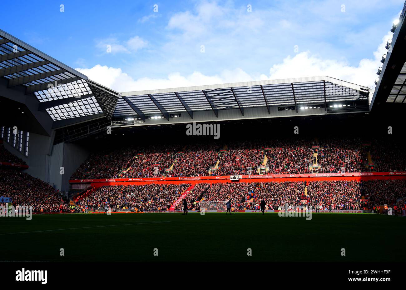 A general view of fans in the stands ahead of the Premier League match ...