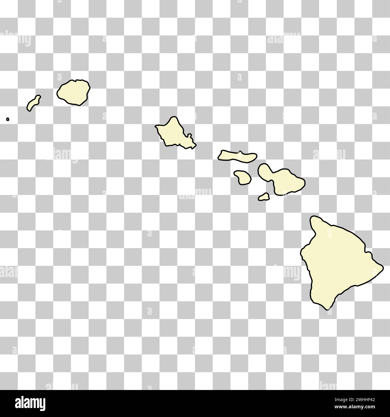 Hawaii map shape, united states of america. Flat concept icon symbol ...