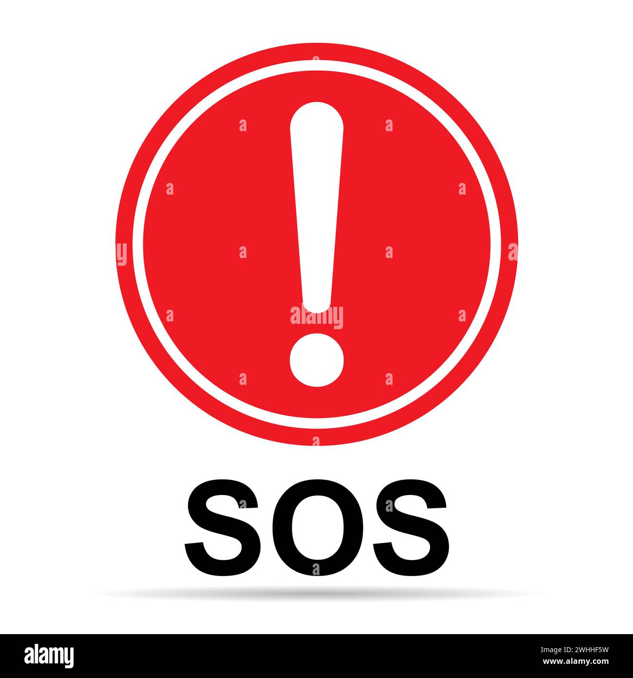 SOS help shadow icon, safety support alert design, save vector ...