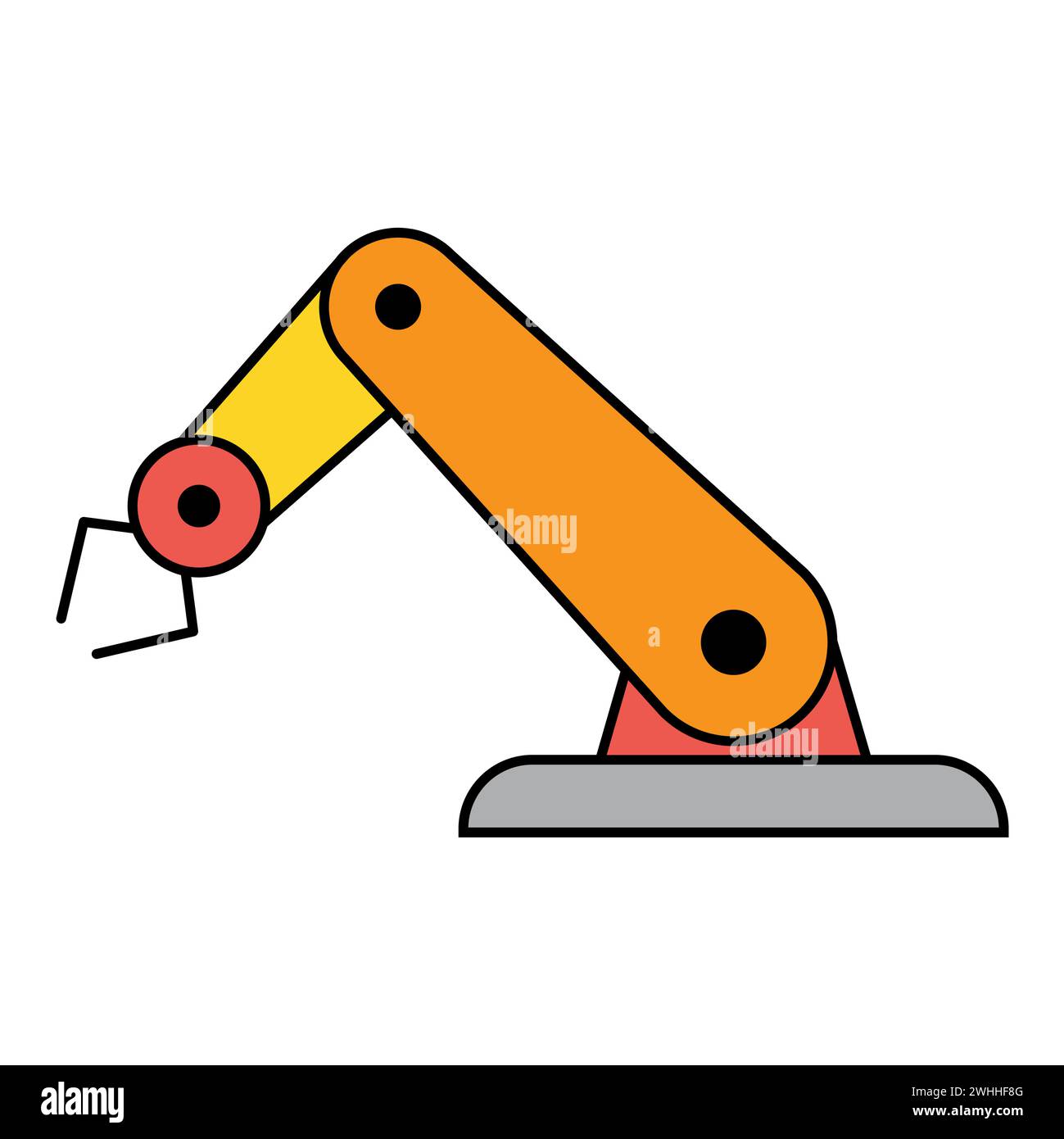 Mechanical robot arm machine icon, technology hydraulic robotic hand, vector illustration Stock ...