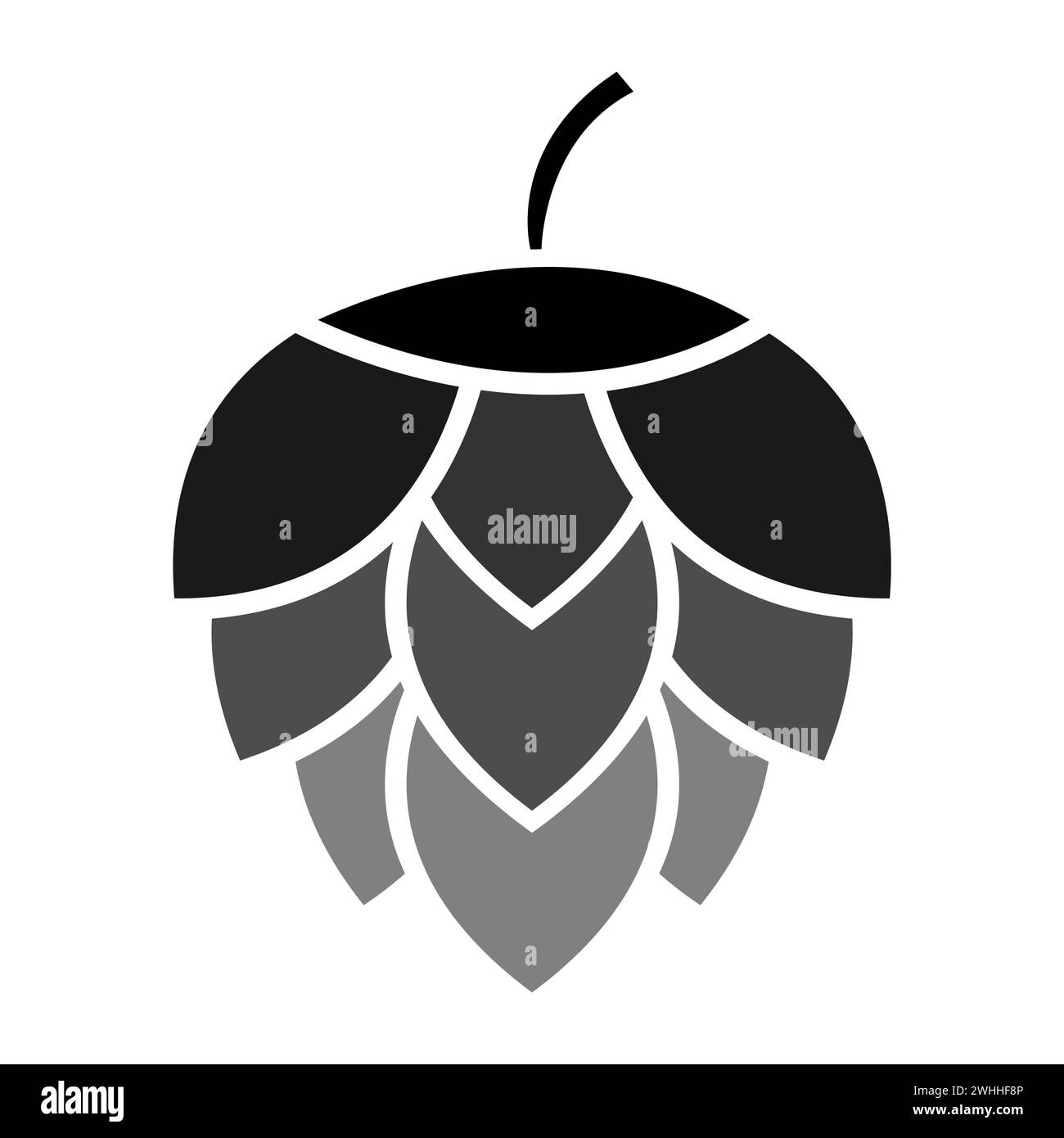 Hop icon beer cone leaf sign,pub herb design, nature seed vector ...