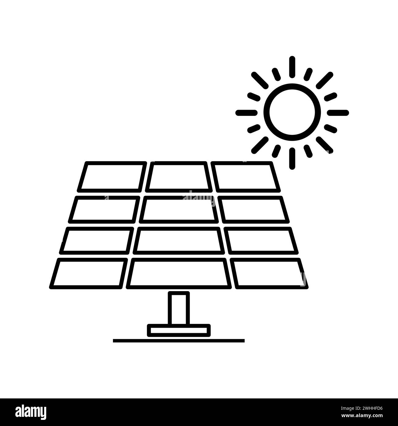 Solar panel icon, green power technology, ecology alternative energy ...