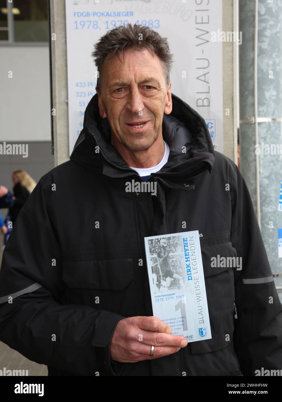 Dirk Heyne Blue-White legend 1.FC Magdeburg with honorary plaque on 29. ...