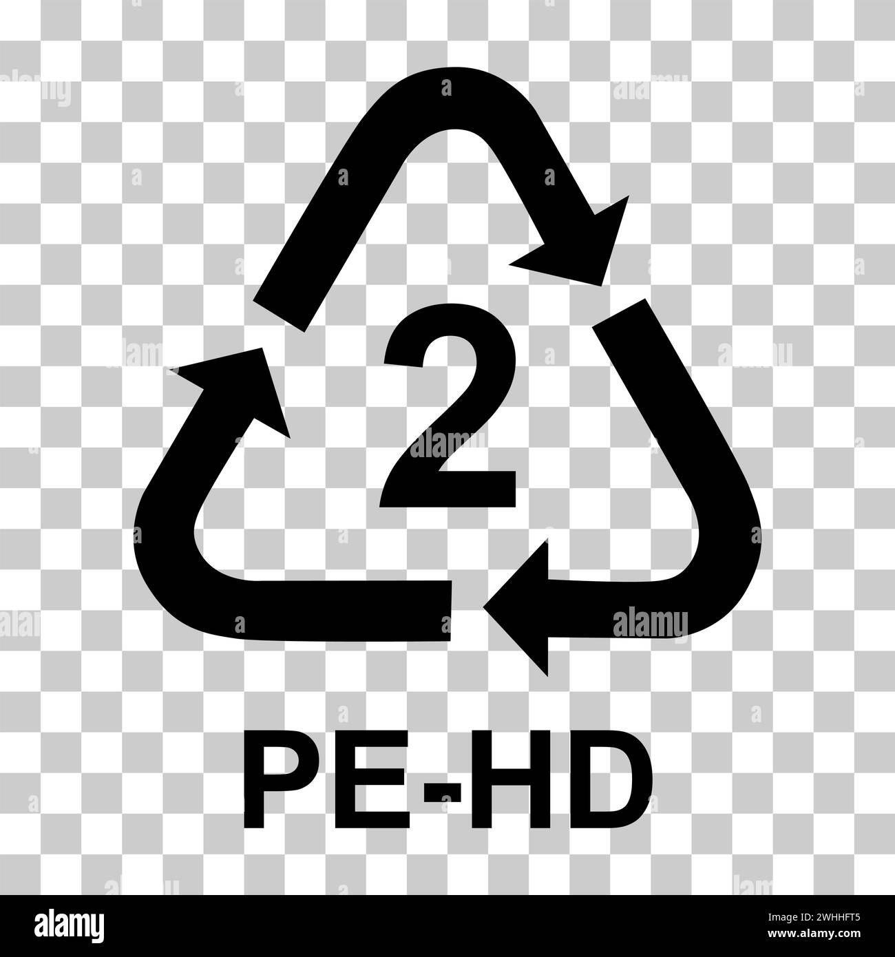 Plastic symbol, ecology recycling sign isolated on white background ...