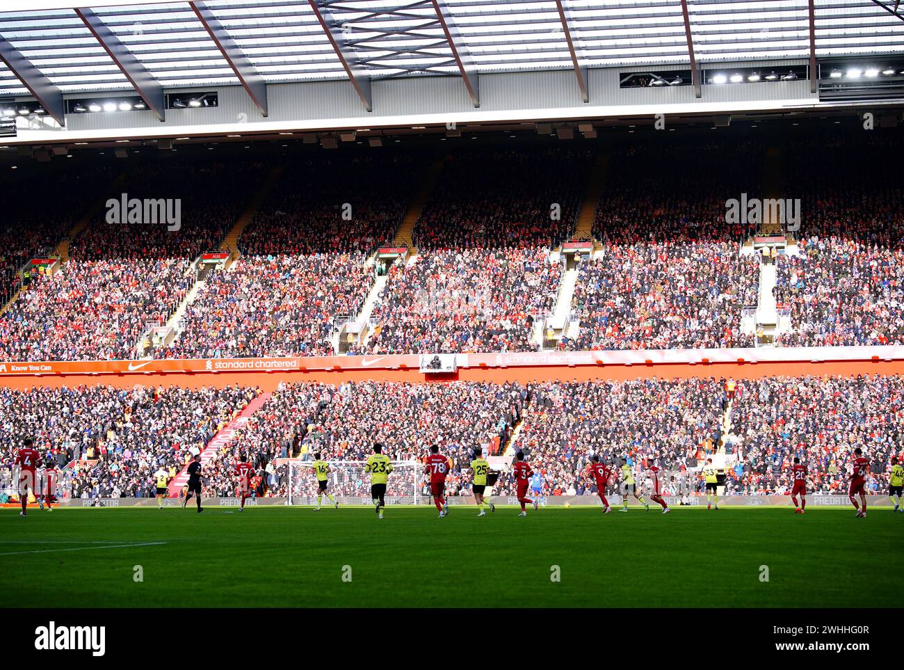 A general view of fans in the stands during the Premier League match at ...