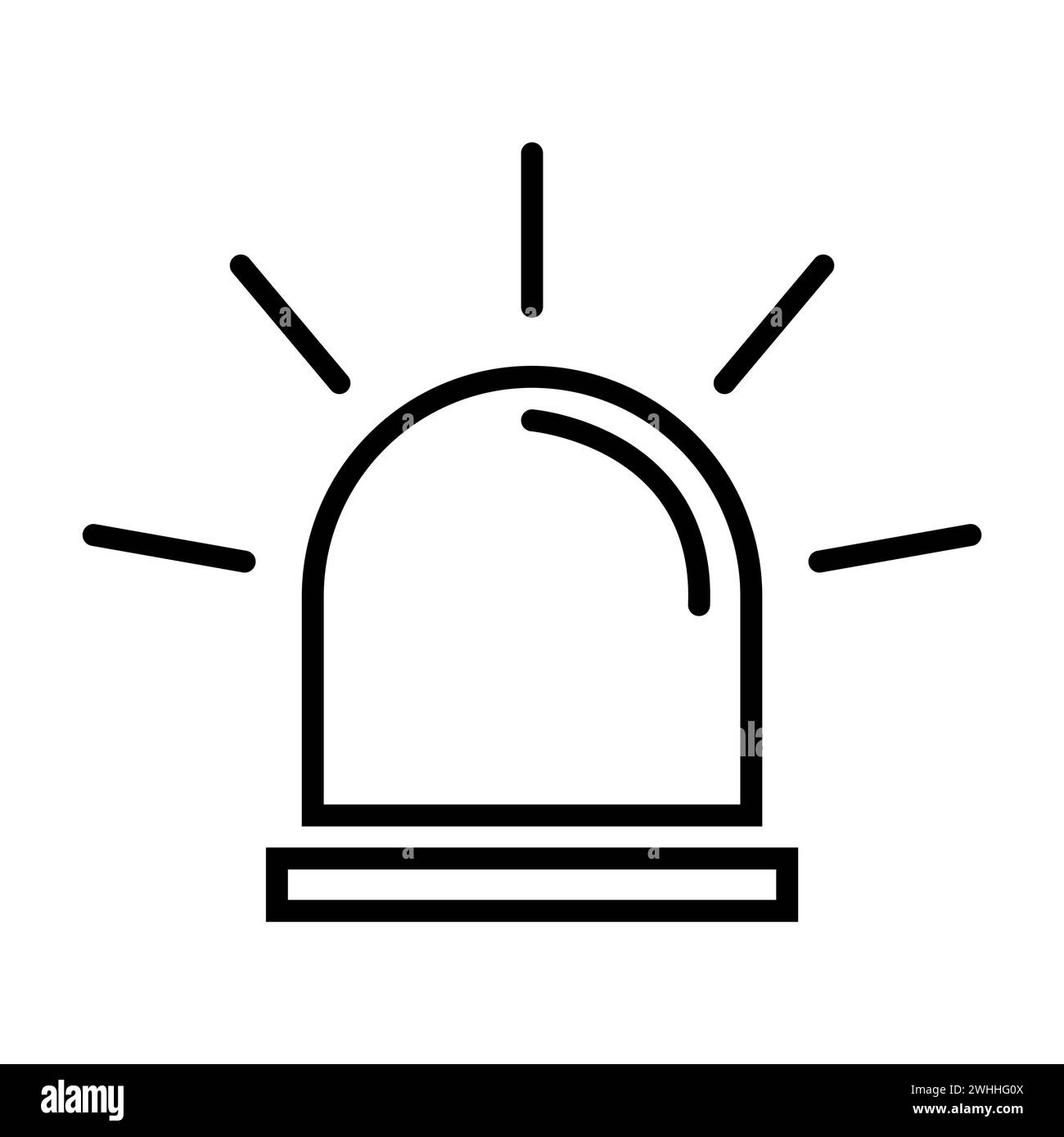 Siren fire alarm sign, signal danger light symbol, ambulance police ...