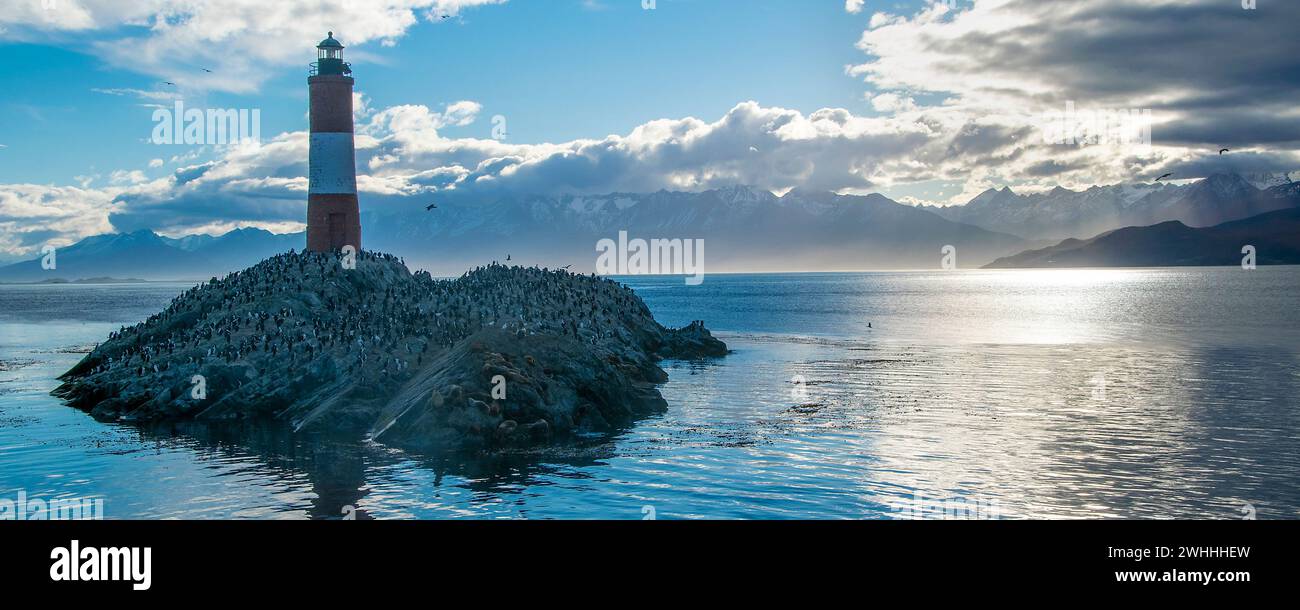 Famous les eclaireurs lighthouse, at beagle channel, ushuaia, argentina ...