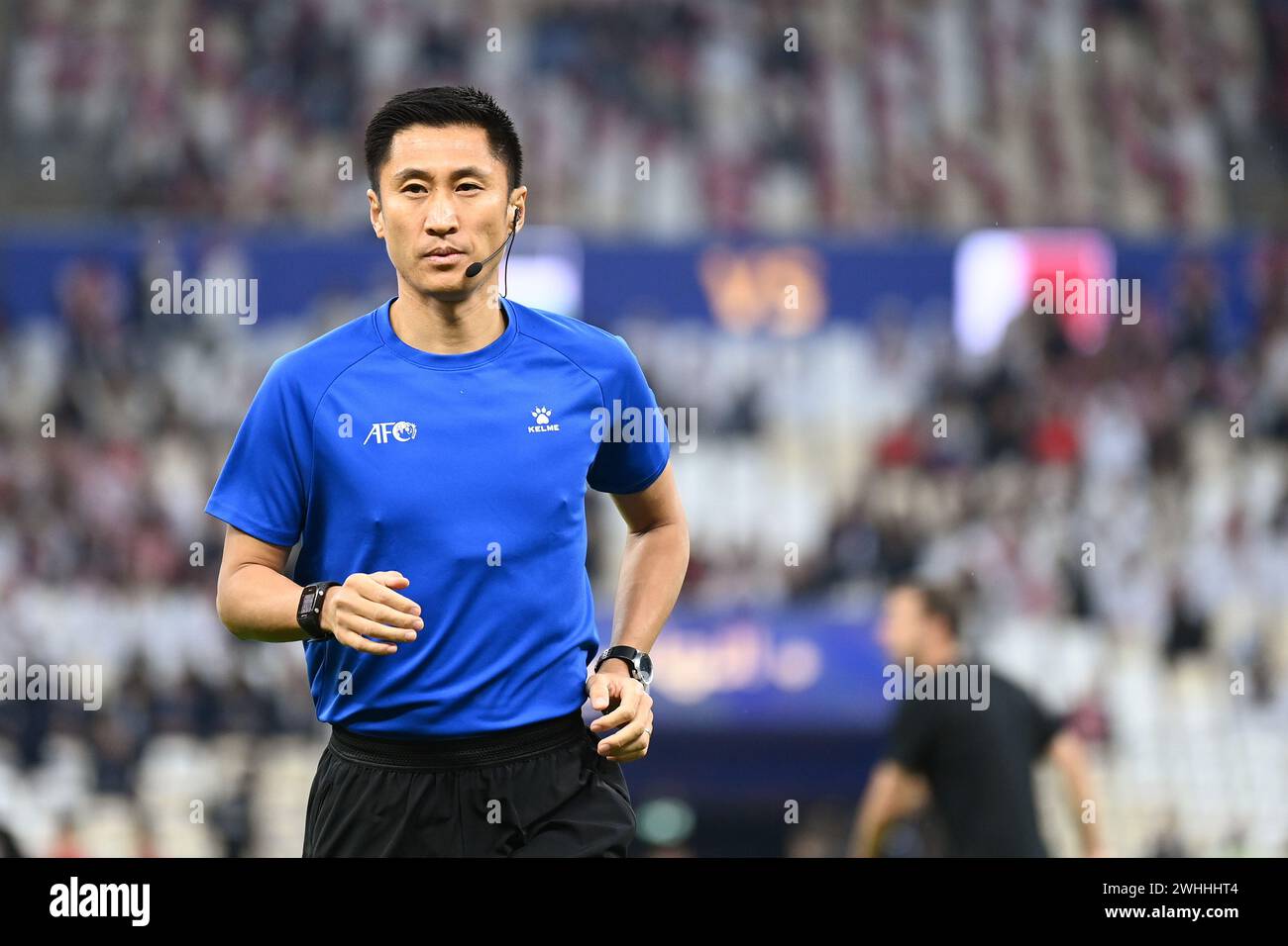 Lusail, Qatar. 10th Feb, 2024. Referee Ma Ning is seen prior to the final between Jordan and ...