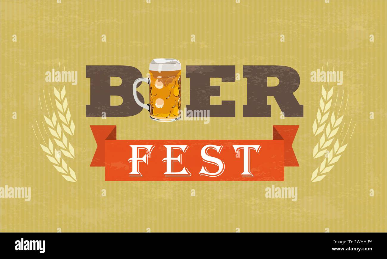 German text Bierfest, translate Beer Fest. Eps 10 vector file Stock ...