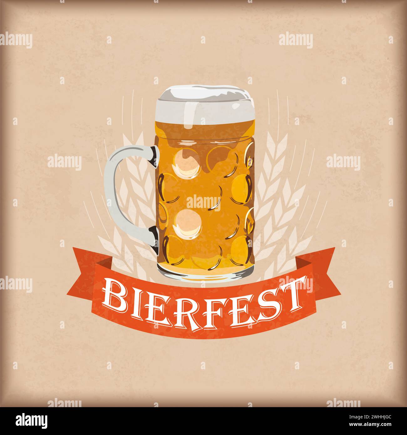 German text Bierfest, translate Beer Fest. Eps 10 vector file Stock ...