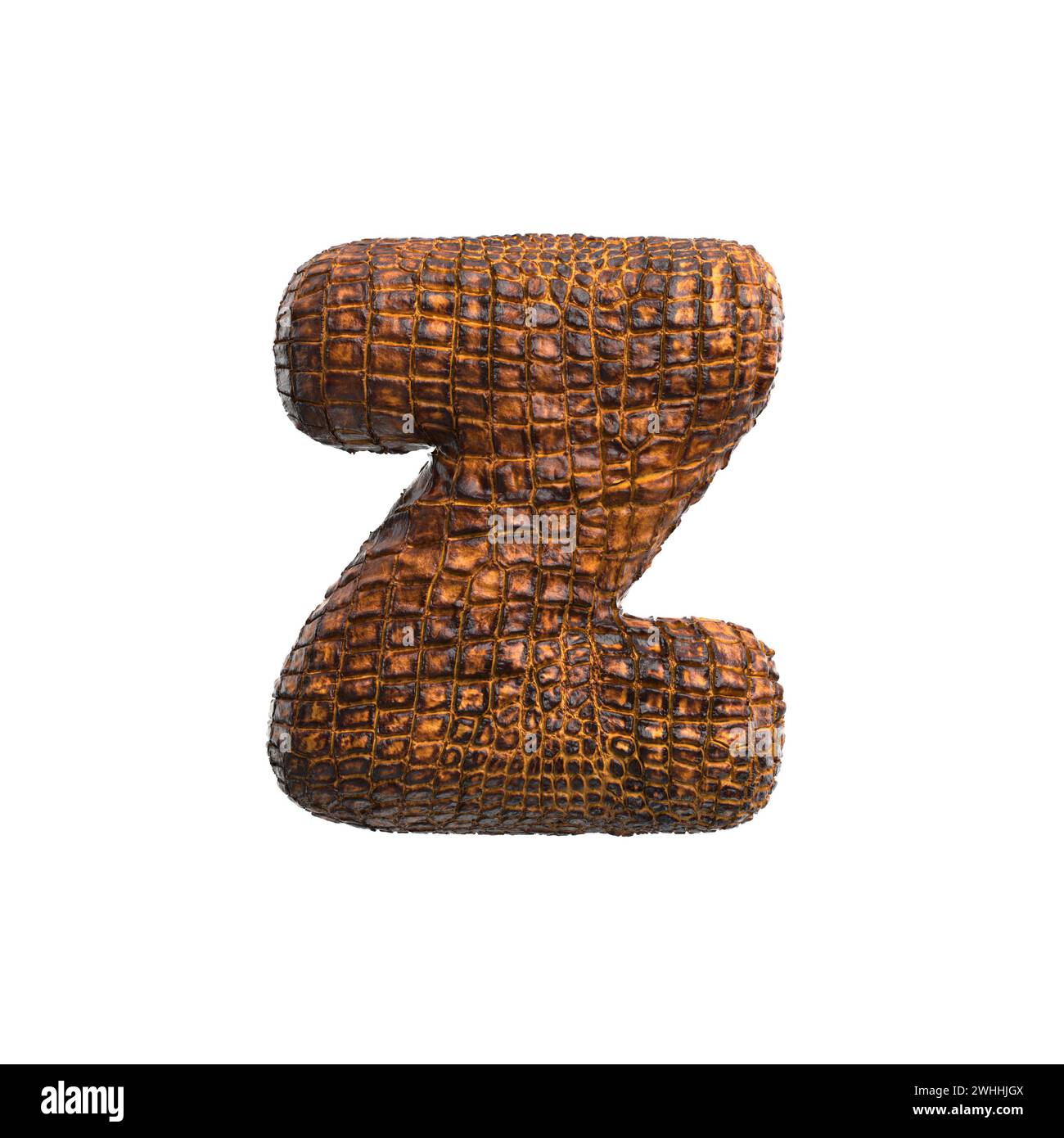 Crocodile letter Z - Lower-case 3d reptile font - Suitable for wildlife ...