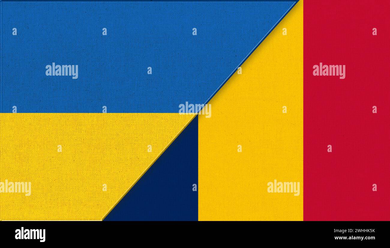 Flag of Ukraine and Chad - 3D illustration. National Symbols of Ukraine ...