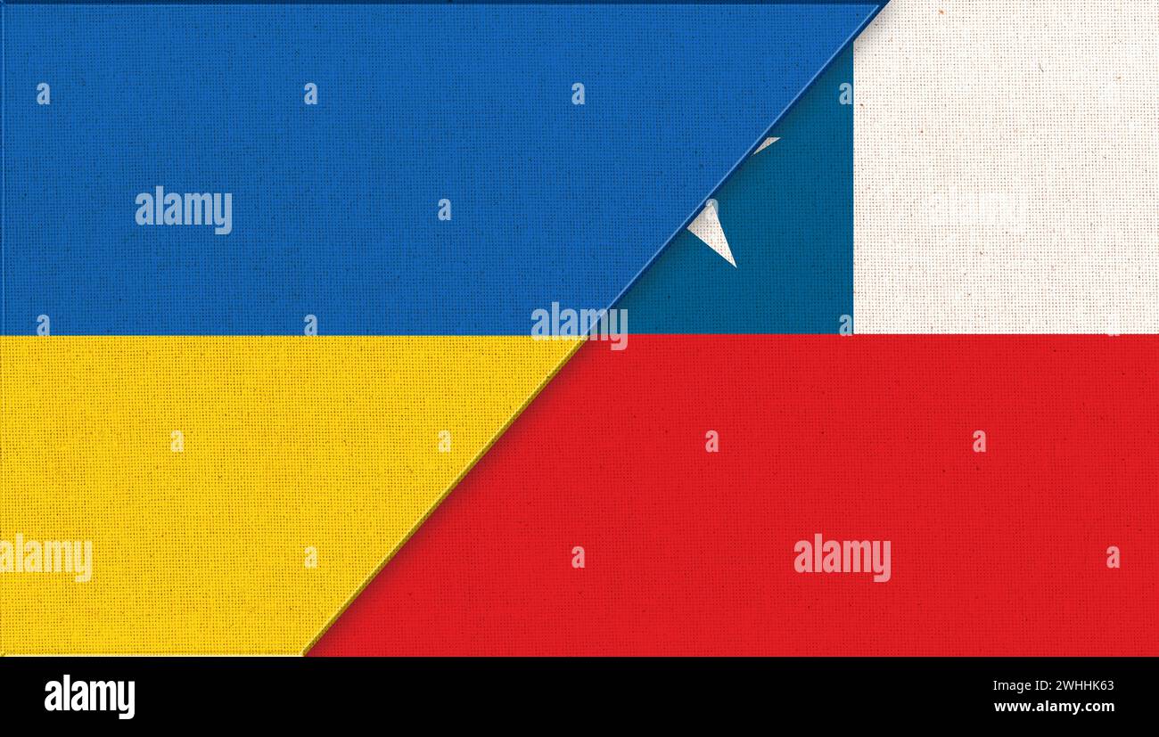 Flags of Ukraine and Czech Republic - 3D illustration. Two Flags ...