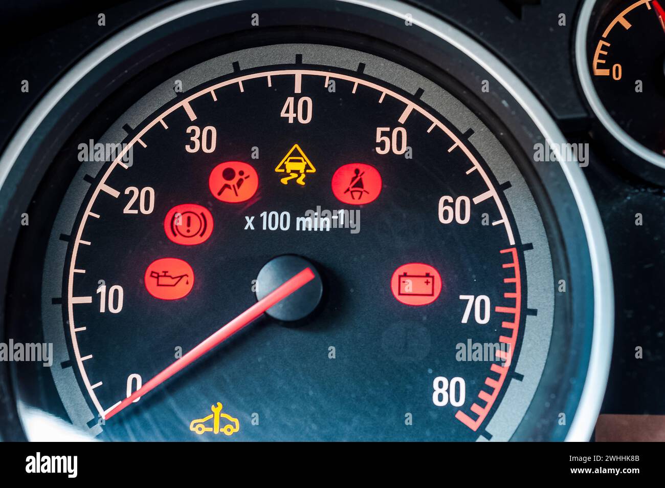 Speedometer display in car with control instrument Stock Photo - Alamy
