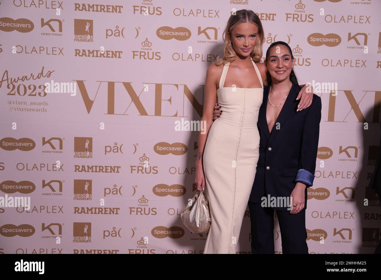 Oslo 20240209.Emma Ellingsen and Bahare Viken on the red carpet before ...