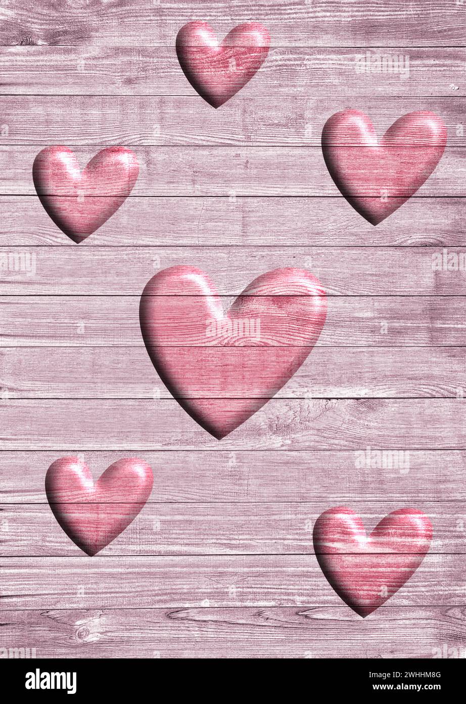 3D hearts with wooden texture background Stock Vector Image & Art - Alamy