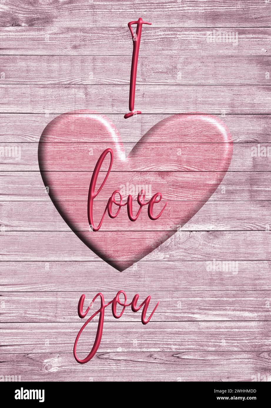 3D I love you card with wood texture Stock Vector Image & Art - Alamy