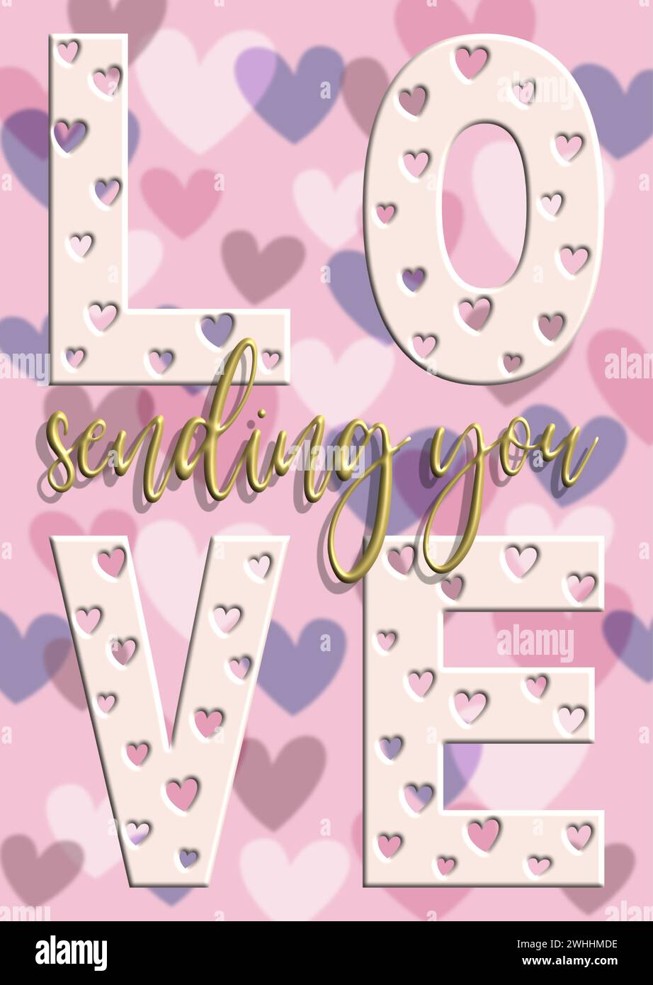 3D sending you love Card Stock Vector Image & Art - Alamy