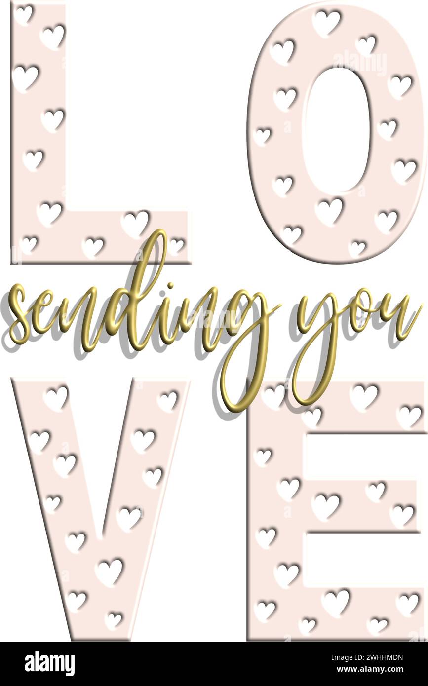 3D sending you love writing Stock Vector Image & Art - Alamy