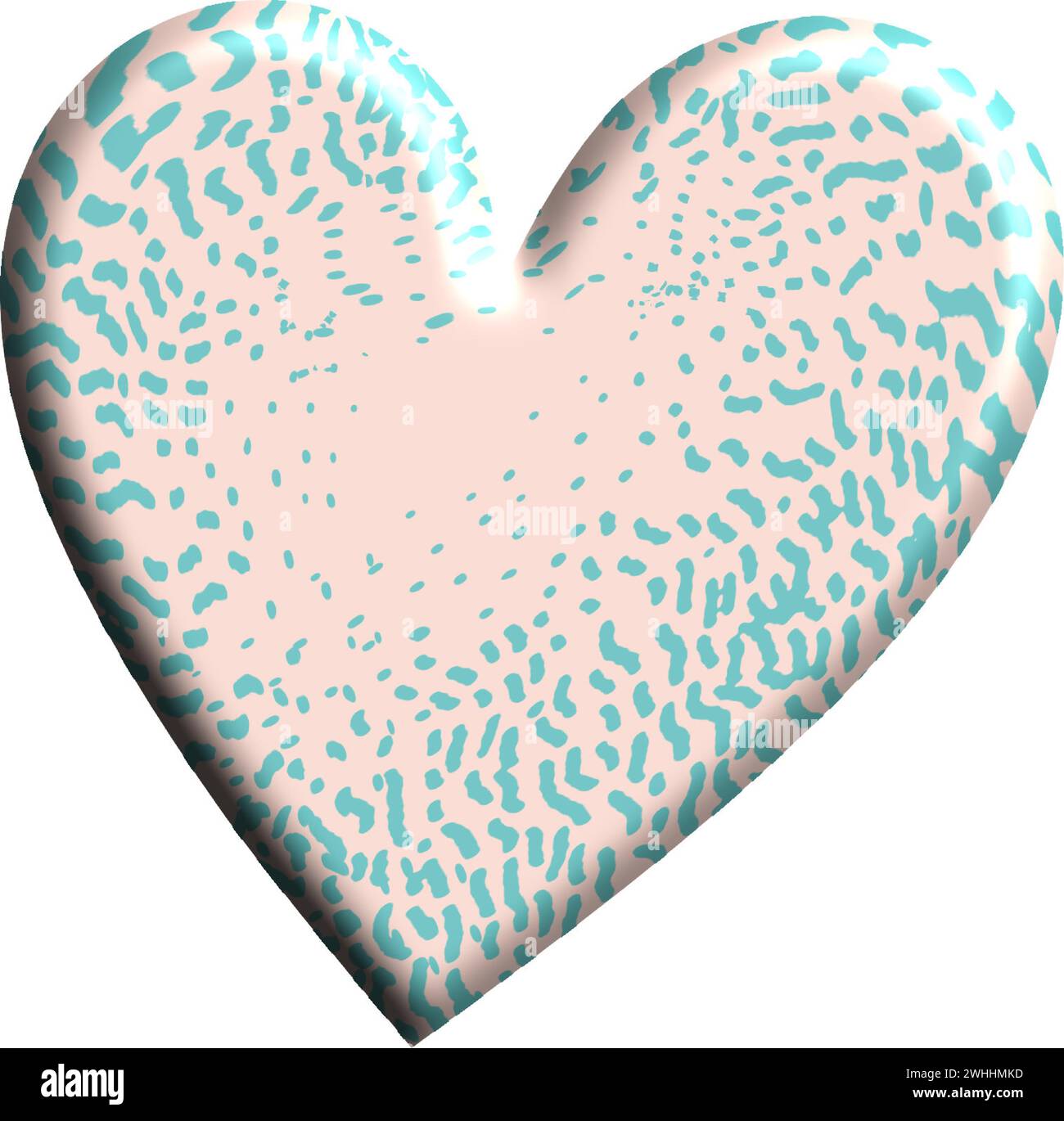 3D heart in cream with turquoise sparkles Stock Vector Image & Art - Alamy