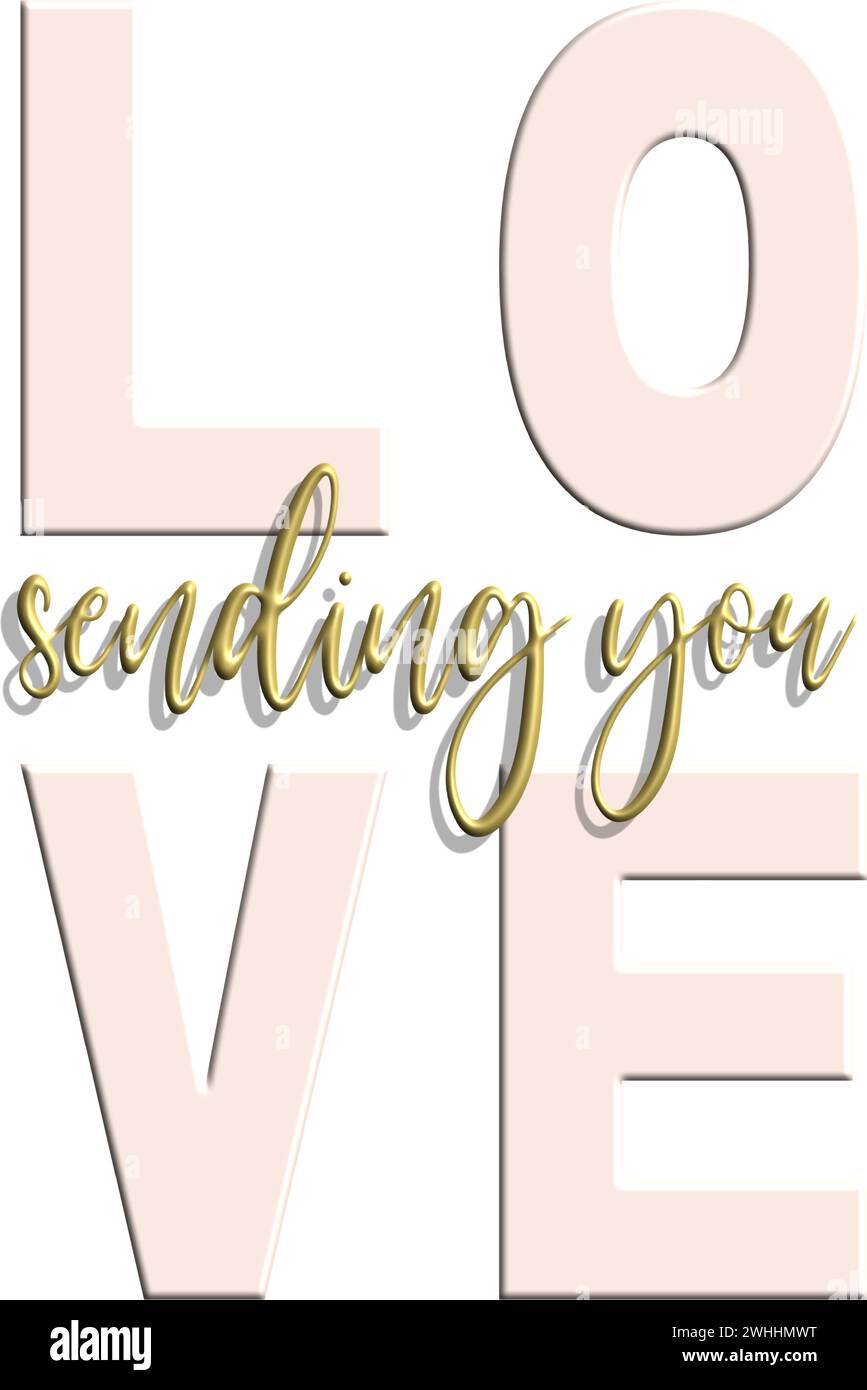 3D sending you love writing Stock Vector Image & Art - Alamy