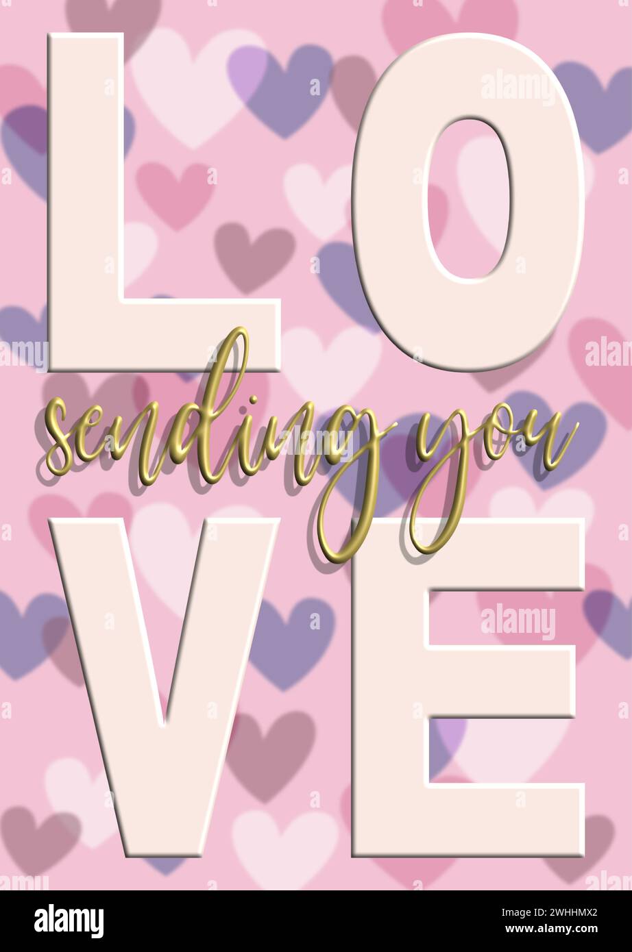 3D sending you love Card Stock Vector Image & Art - Alamy