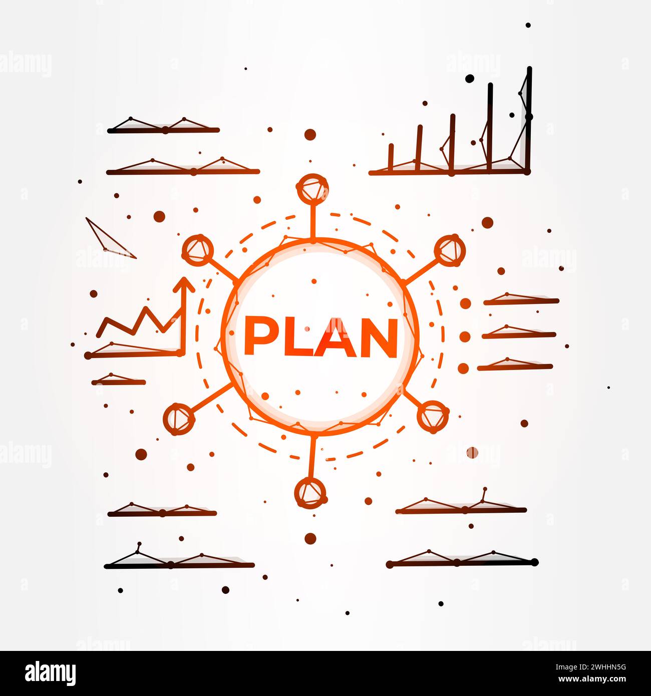 Polygonal abstract vector illustration of a business plan, Project ...