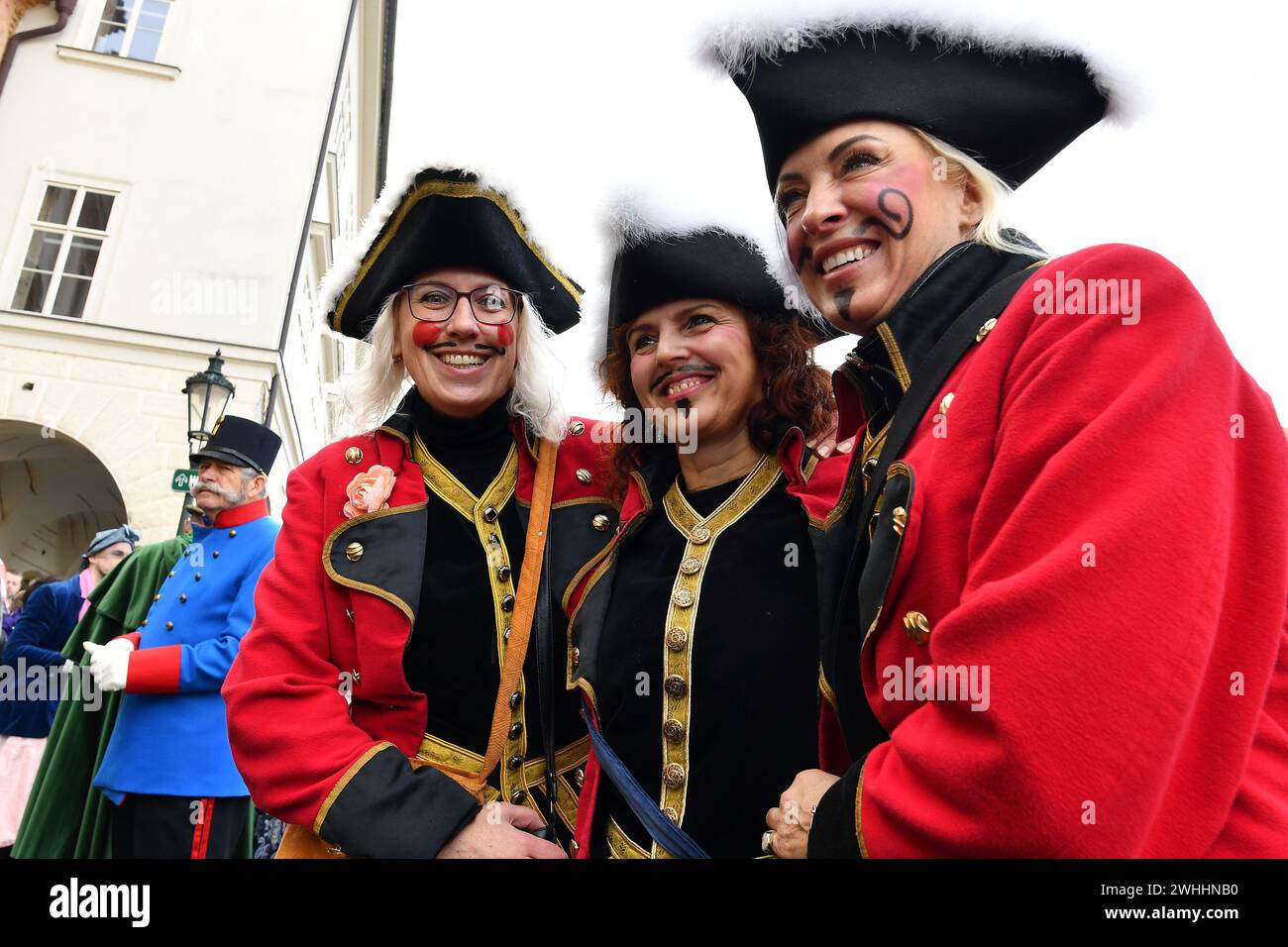 Prague, Czech Republic. 10th Feb, 2024. People dressed in traditional ...