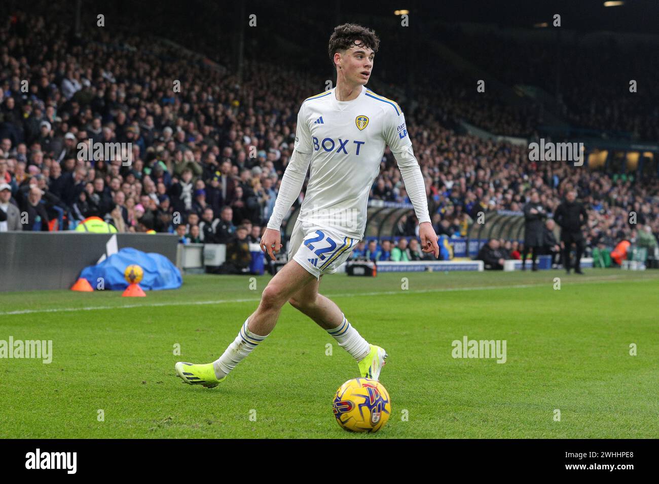 Archie Gray of Leeds United on the ball during the Sky Bet Championship ...