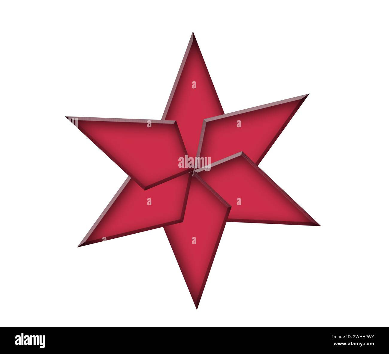 Red sharp object. Polygon isolated on white background. Geometric ...