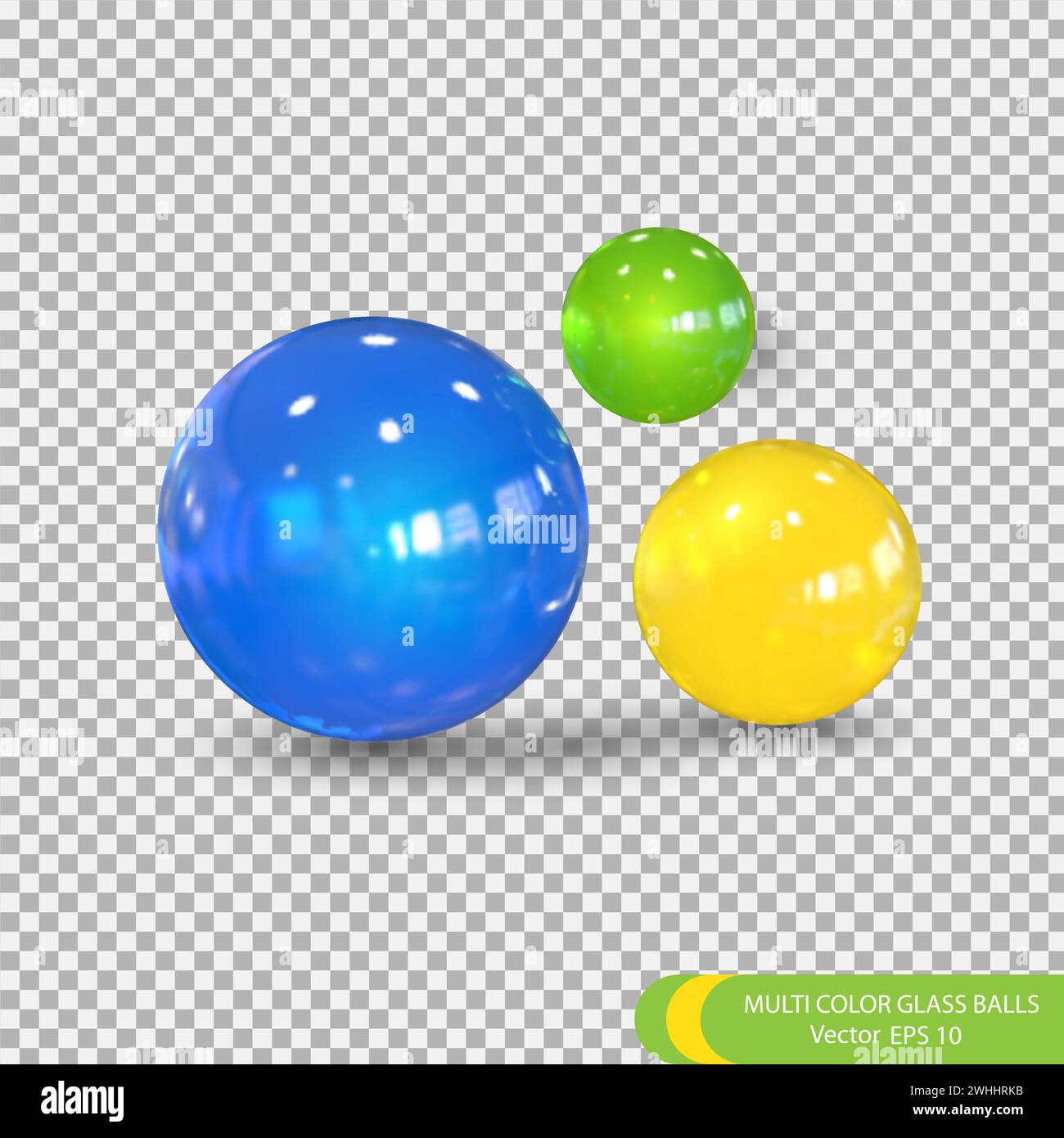 Multicolored glass balls . glass spheres banner , vector Stock Vector ...