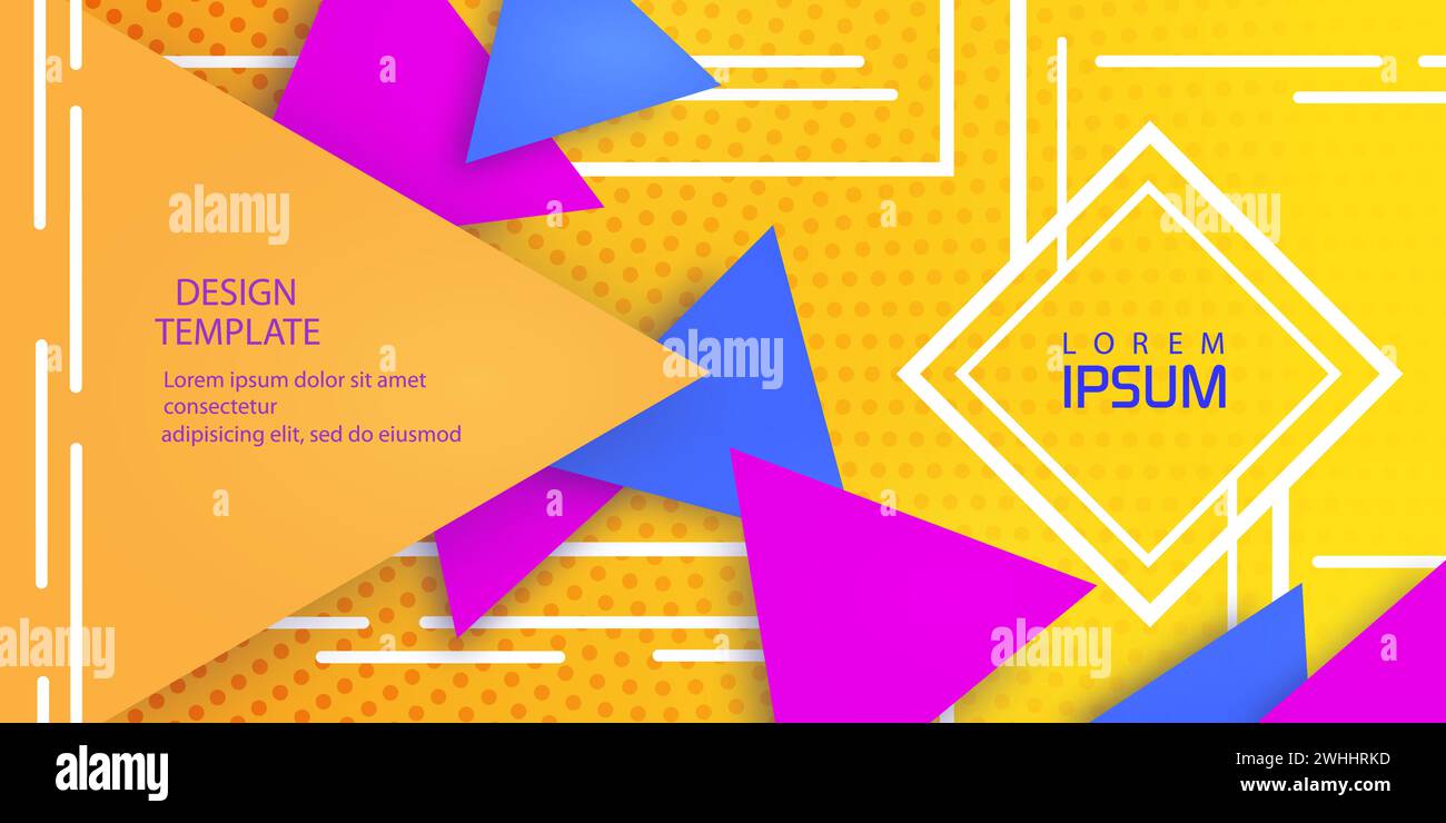 Advertising Banner .Abstract banner of geometric shapes .Bright ...