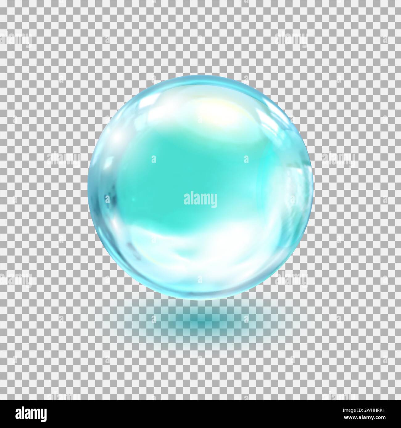 Glass ball vector .Blue Crystal Magic Ball .Realistic balloon for ...
