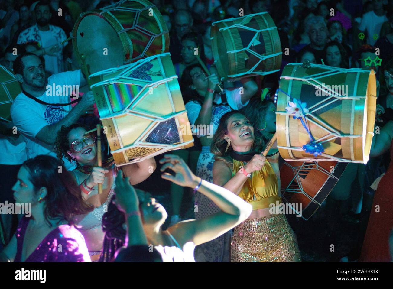 Franca, Sao Paulo, Brazil. 10th Feb, 2024. Revelers celebrate during ...