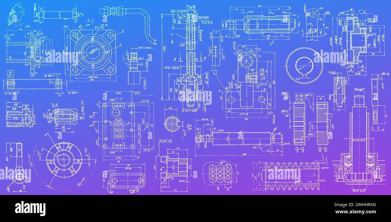 Mechanical line drawing hi-res stock photography and images - Alamy