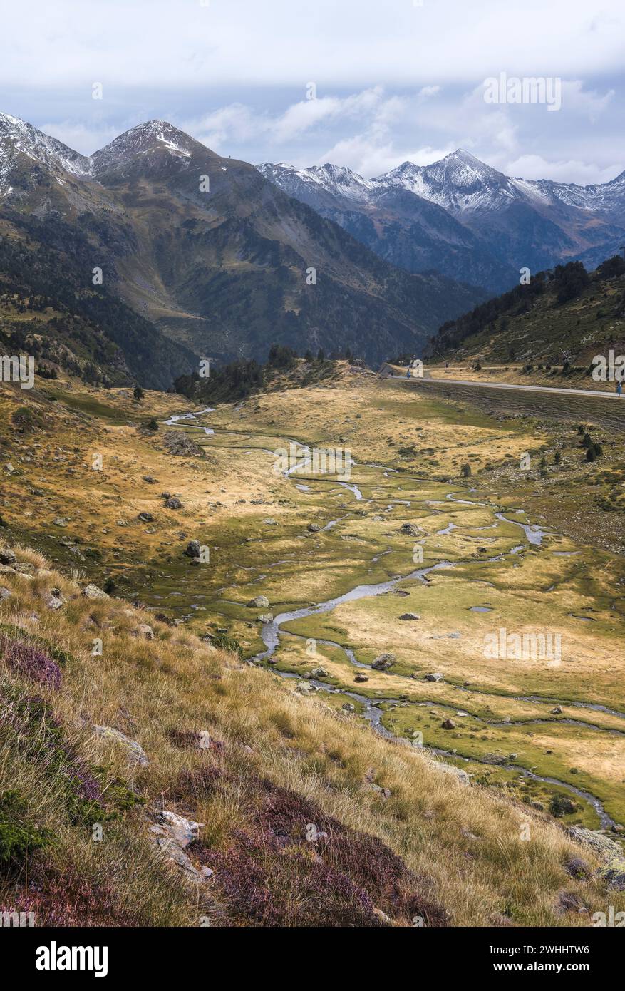 Pyrenees Range View from Tristaina Lakes in Andorra Stock Photo - Alamy