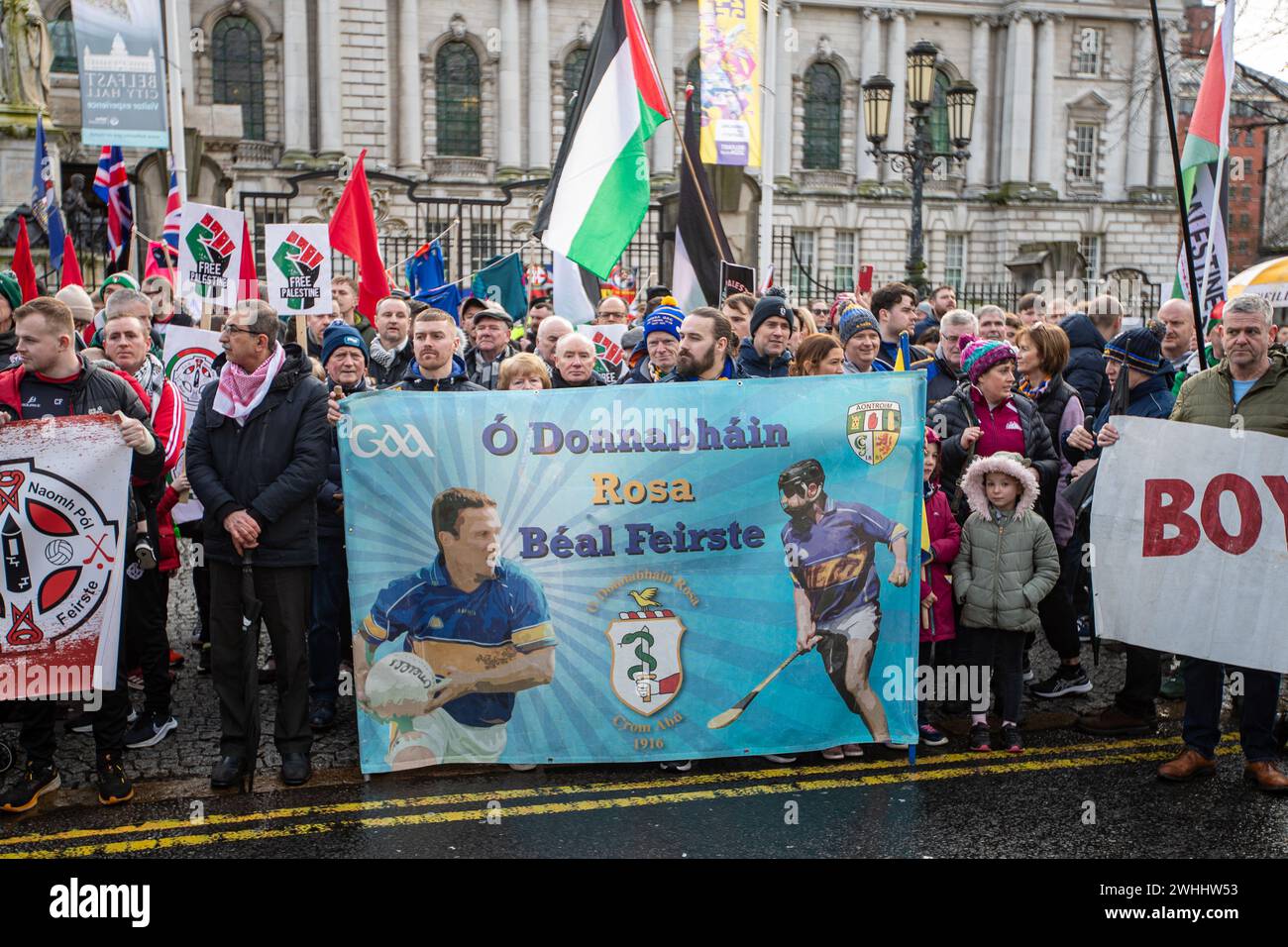 Belfast, UK. 10th Feb, 2024. Gaels Against Genocide is a grassroots ...