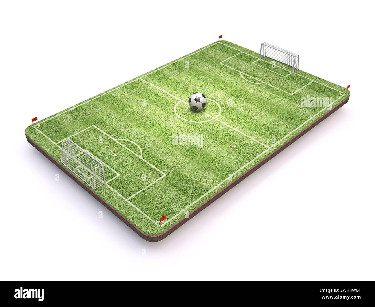 Football Soccer playground Side view 3D Stock Photo - Alamy