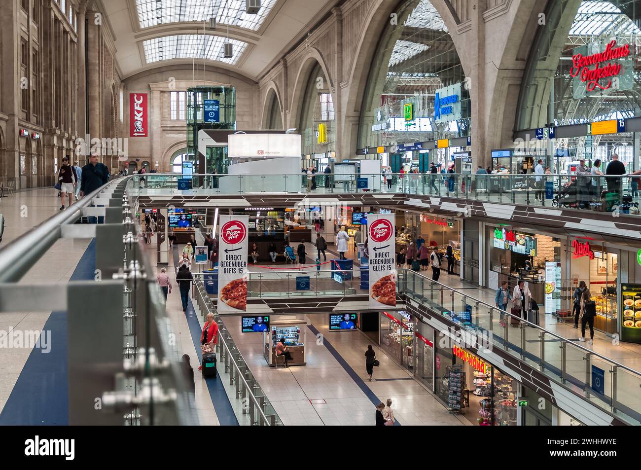 Leipzig main railway station Hauptbahnhof Hbf in Germany Deutsche Bahn ...